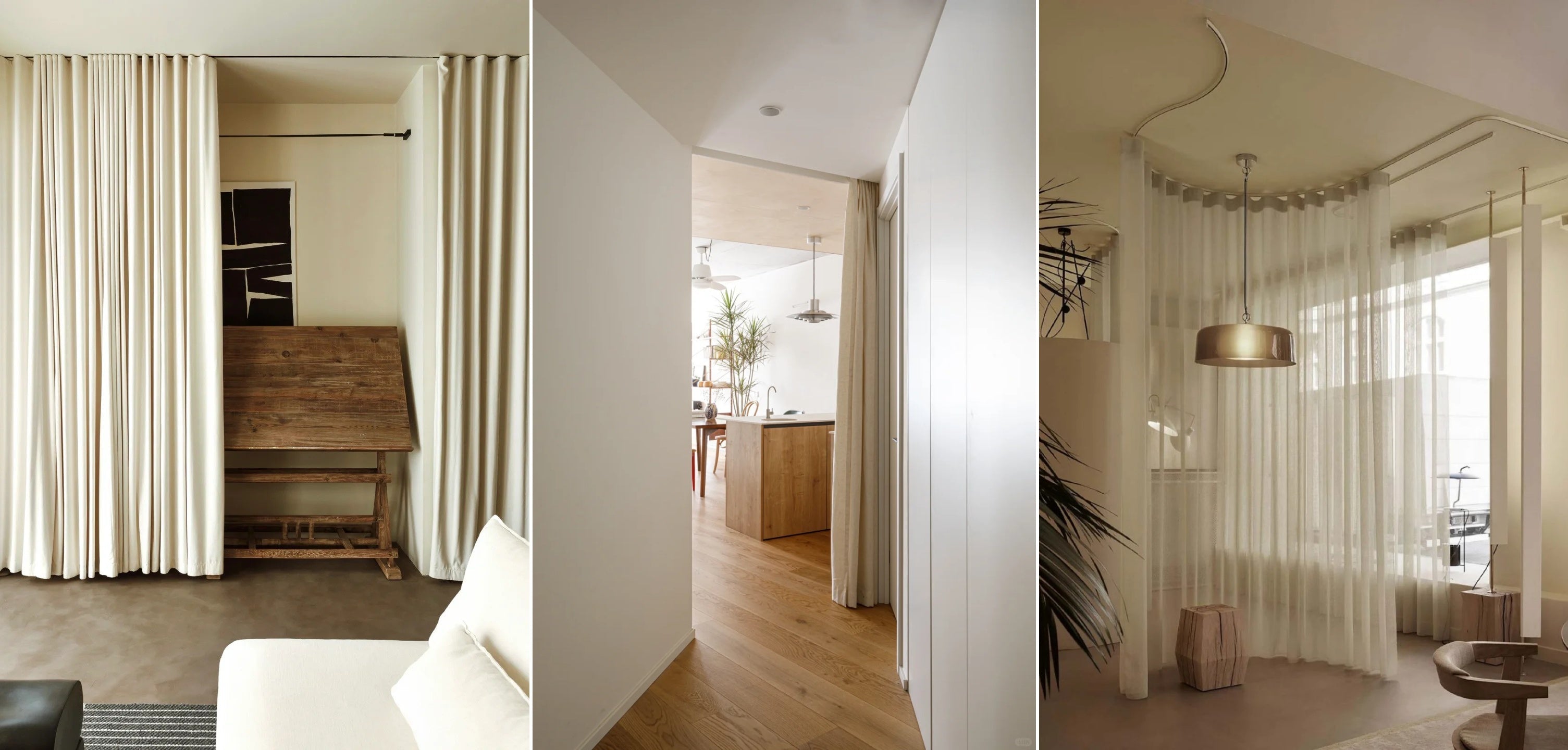 Curtain Rod Room Divider Idea: How to Divide a Space with Curtains