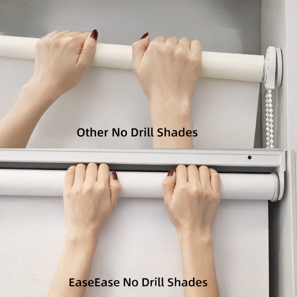 No Drill Honeycomb Shades, Tool-Free Installation for Large Windows